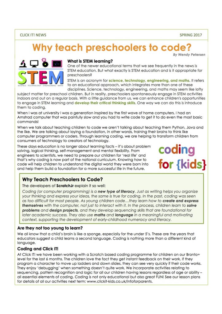 Teaching kids to code - Click IT!